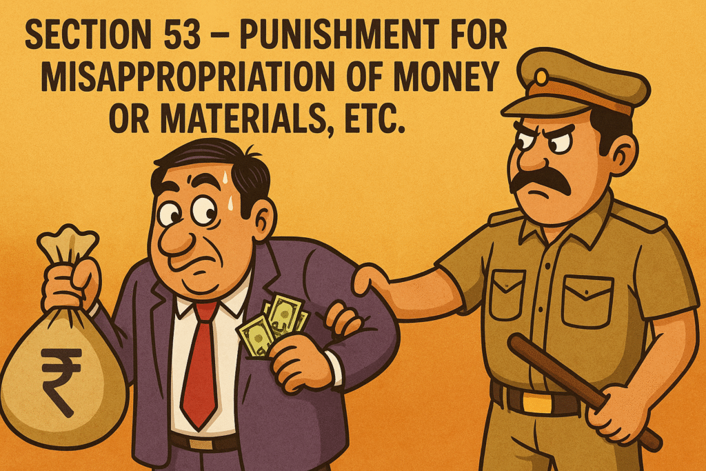 Section 53 – Punishment for Misappropriation of Money or Materials, etc ...