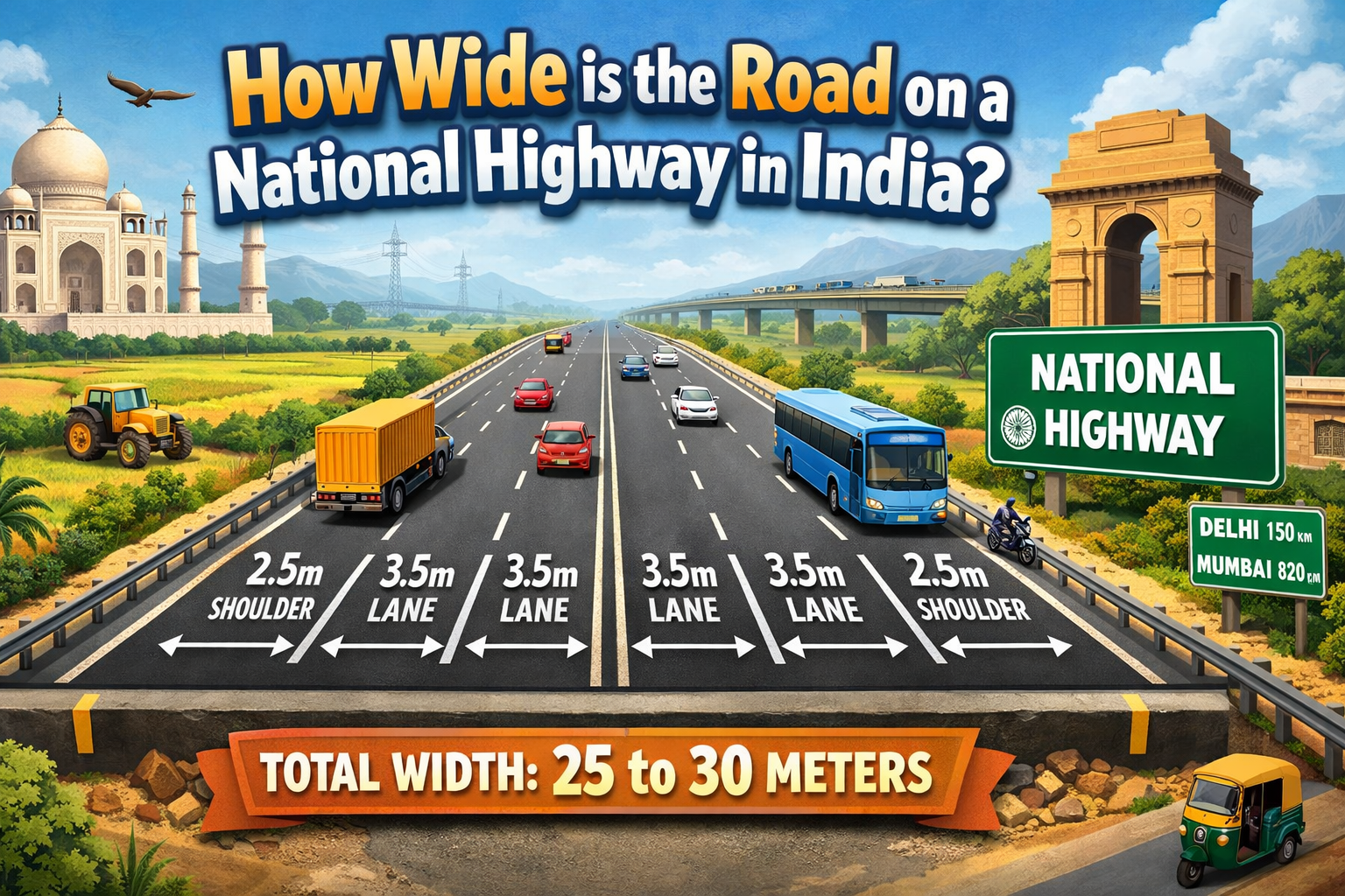 How Wide is the Road on a National Highway in India? - Dr. Abhishek Gandhi