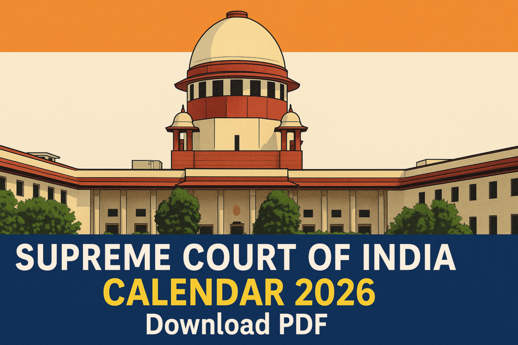 SUPREME COURT OF INDIA – CALENDAR 2026 - Download PDF - Dr. Abhishek Gandhi